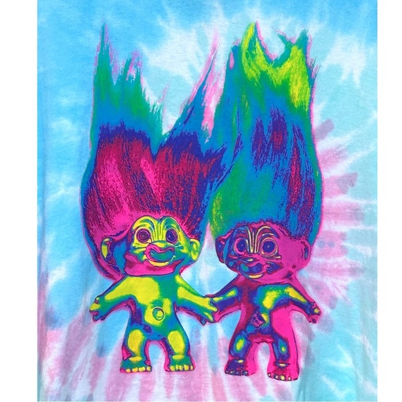 Trolls | Tops | Trolls Acid Psychedelic Tie Dye Tee In Aqua Pastel ...